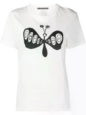 10 CORSO COMO Butterfly-print Short-sleeved T-shirt - Neutrals