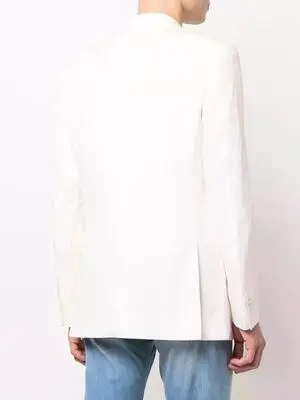 Canali Single-breasted Linen-silk Blazer - White