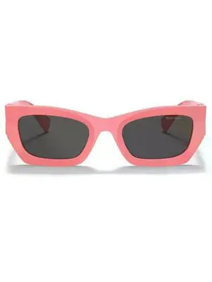 Miu Miu Miu Glimpse Rectangle-frame Sunglasses - Pink