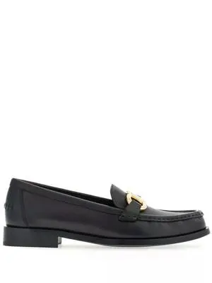 FERRAGAMO Logo-plaque Calf Leather Loafers