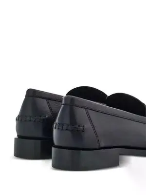 FERRAGAMO Logo-plaque Calf Leather Loafers