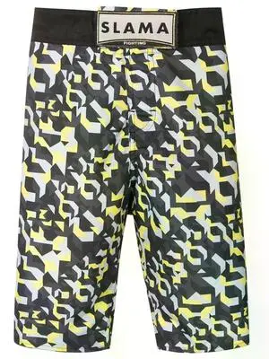 AMIR SLAMA Geometric-print Bermuda Shorts - Multicolour