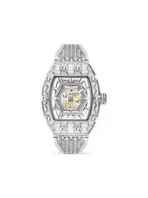 Philipp Plein Crypto King Hexagon Ice Breaker Automatic Watch - Neutrals