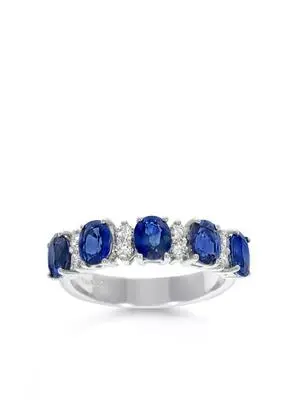 LEO PIZZO 18k White Gold Diamond And Sapphire Eternity Ring - Silver