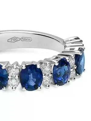 LEO PIZZO 18k White Gold Diamond And Sapphire Eternity Ring