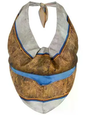 AMIR SLAMA Silk Halter Neck Blouse - Blue