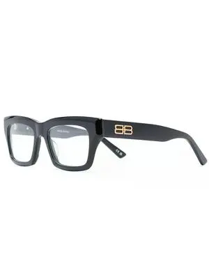 Balenciaga Logo-plaque Square-frame Glasses