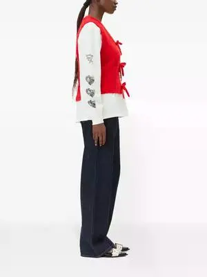 GANNI Bow Detailing Sleeveless Vest - Red