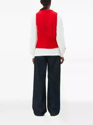 GANNI Bow Detailing Sleeveless Vest - Red