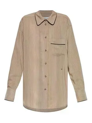 Victoria Beckham Striped Pajama Shirt - Neutrals