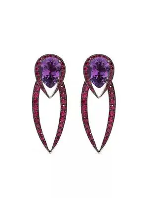 SHAUN LEANE 18kt White Gold Aurora Earrings - Silver