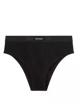Palm Angels Logo-waistband High-waist Briefs - Black