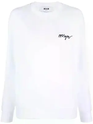 MSGM Embroidered Logo Sweatshirt - White