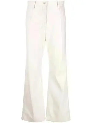 MSGM High-waisted Faux-leather Trousers