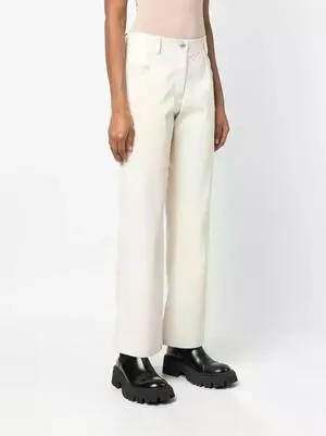 MSGM High-waisted Faux-leather Trousers