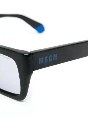 MSGM Square-frame Sunglasses With Logo Detail - Black
