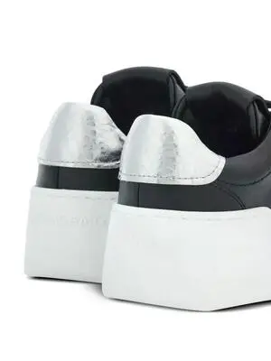 FERRAGAMO Logo-patch Leather Sneakers - Black