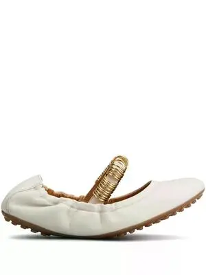 TOD'S Ballerina Shoes With Ring Embellishment - Neutrals