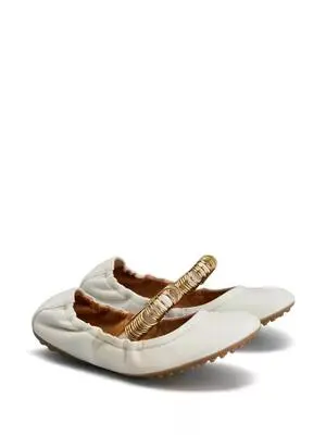 TOD'S Ballerina Shoes With Ring Embellishment - Neutrals