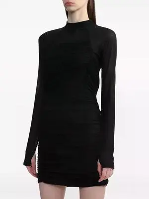 Helmut Lang Ruched Long-sleeve Minidress