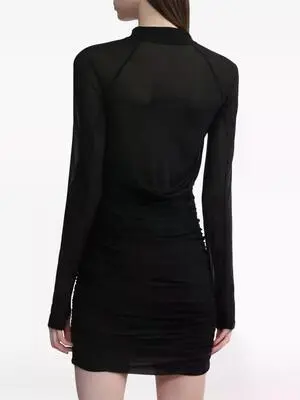 Helmut Lang Ruched Long-sleeve Minidress