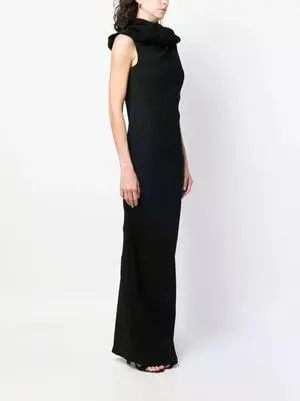 MONOT Hooded Open-back Maxi Dress