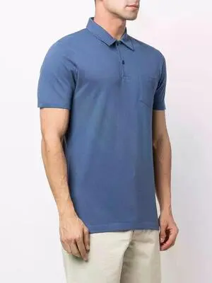 Sunspel Pocket Cotton Polo Shirt - Blue
