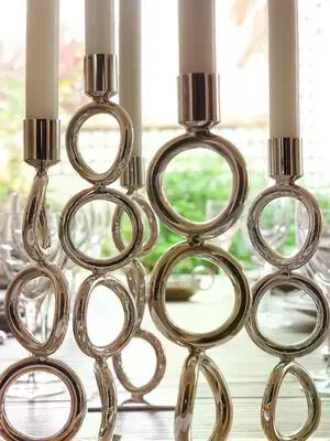 Christofle Vertigo Three-ring Candlestick