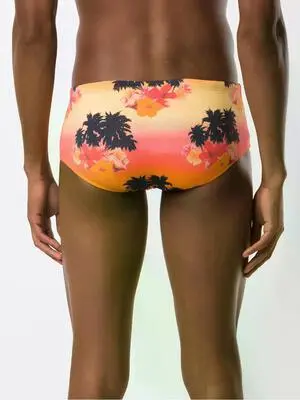 AMIR SLAMA Ilha De Hibiscus Print Swimming Trunks