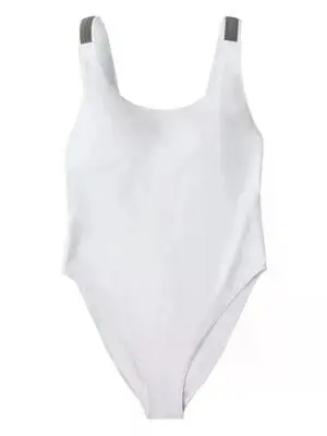 Brunello Cucinelli Monili Chain-embellished Scoop Neck Swimsuit - White