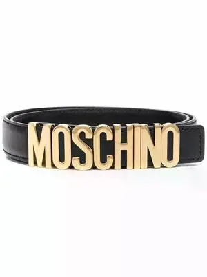 Moschino Logo-buckle Belt - Black