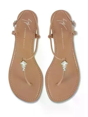 GIUSEPPE ZANOTTI Anyelle Leather Sandals - Neutrals