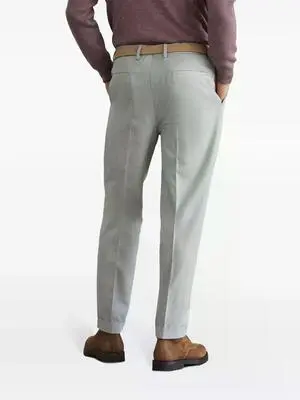 Brunello Cucinelli Pressed-crease Tapered Trousers - Grey