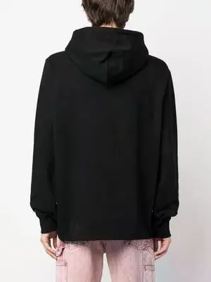 Gcds Cotton Alien-patch Drawstring Hoodie - Black