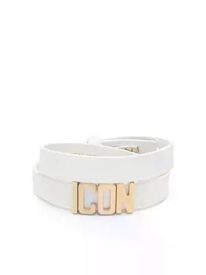 Dsquared2 Icon Wraparound Leather Bracelet - White