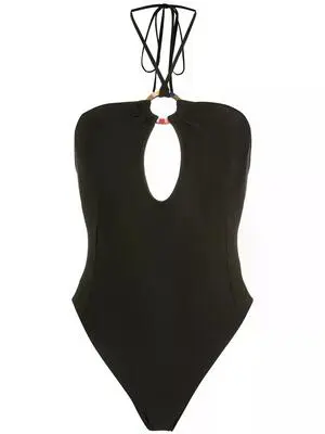 AMIR SLAMA Ring-detail Swimsuit - Black