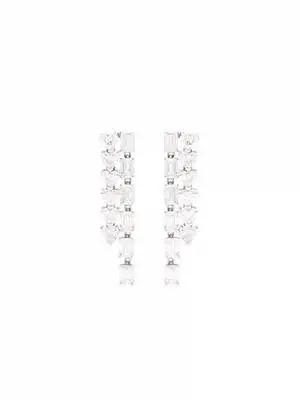 Shay 18kt White Gold Double Diamond Waterfall Earrings