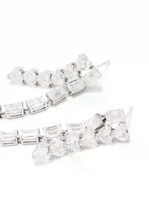 Shay 18kt White Gold Double Diamond Waterfall Earrings