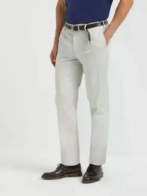 Brunello Cucinelli Italian Fit Gabardine Trousers - Neutrals