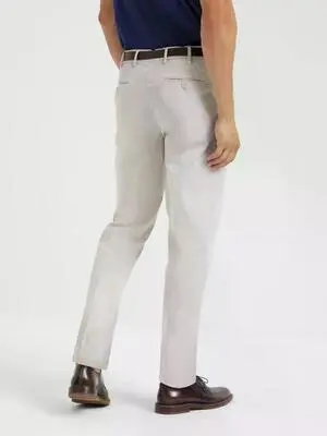 Brunello Cucinelli Italian Fit Gabardine Trousers - Neutrals