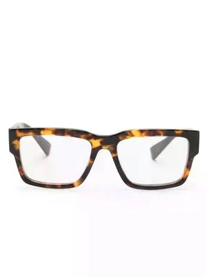 Miu Miu Tortoiseshell-effect Rectangle-frame Glasses - Brown