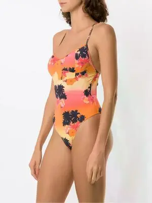AMIR SLAMA Ilha De Hibiscus Print Swimsuit