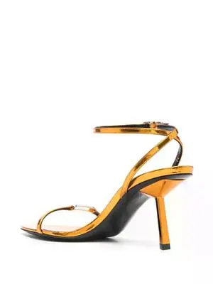 Saint Laurent 75mm Kitty Leather Sandals - Orange