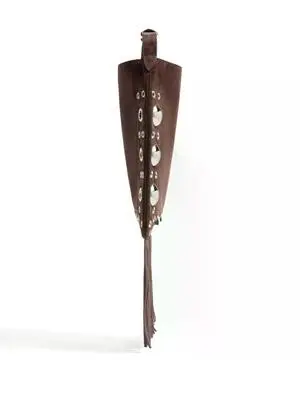 Valentino Garavani Nellcôte Suede Shoulder Bag With Studs And Fringe - Brown