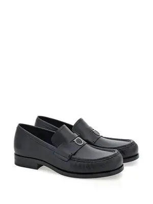 FERRAGAMO Gancini-plaque Leather Loafers