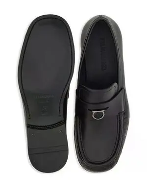 FERRAGAMO Gancini-plaque Leather Loafers