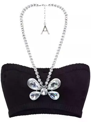 AREA Crystal Butterfly Knitted Bandeau