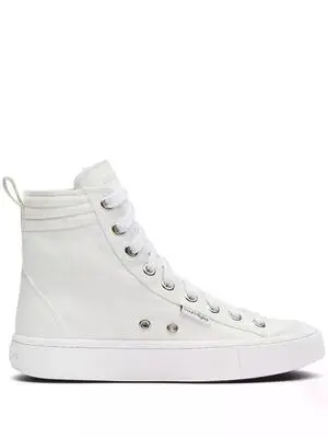COURREGES Panelled Canvas High Top Sneakers - White