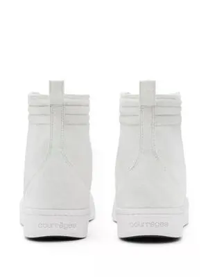 COURREGES Panelled Canvas High Top Sneakers - White