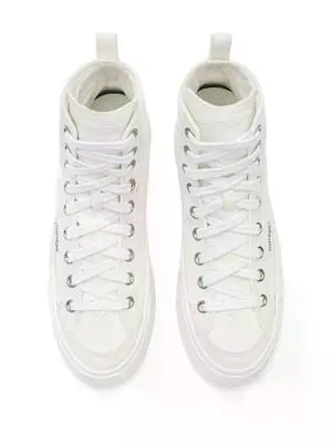 COURREGES Panelled Canvas High Top Sneakers - White